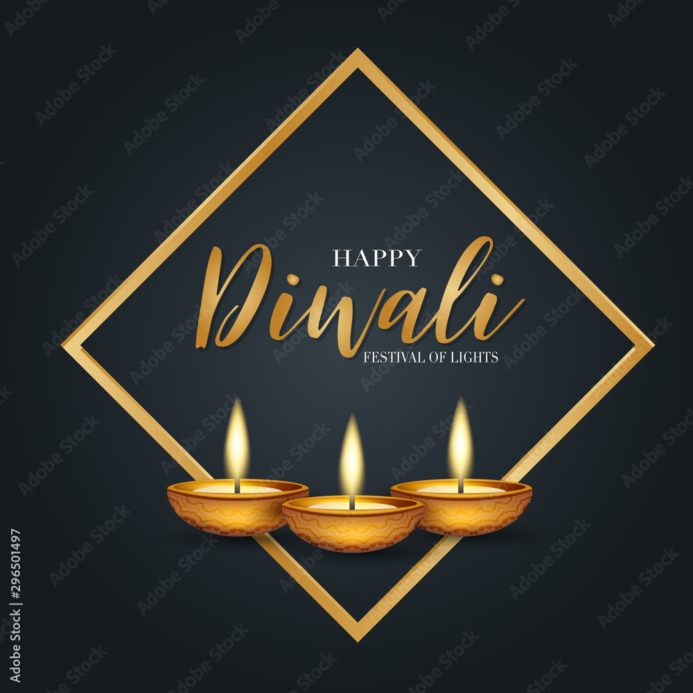 Diwali festival of lights poster design. Indian traditional holiday ...