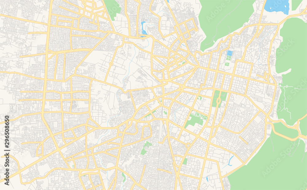 Printable street map of Jaipur, India Stock Vector | Adobe Stock