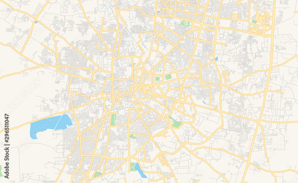 Printable street map of Indore, India Stock Vector | Adobe Stock
