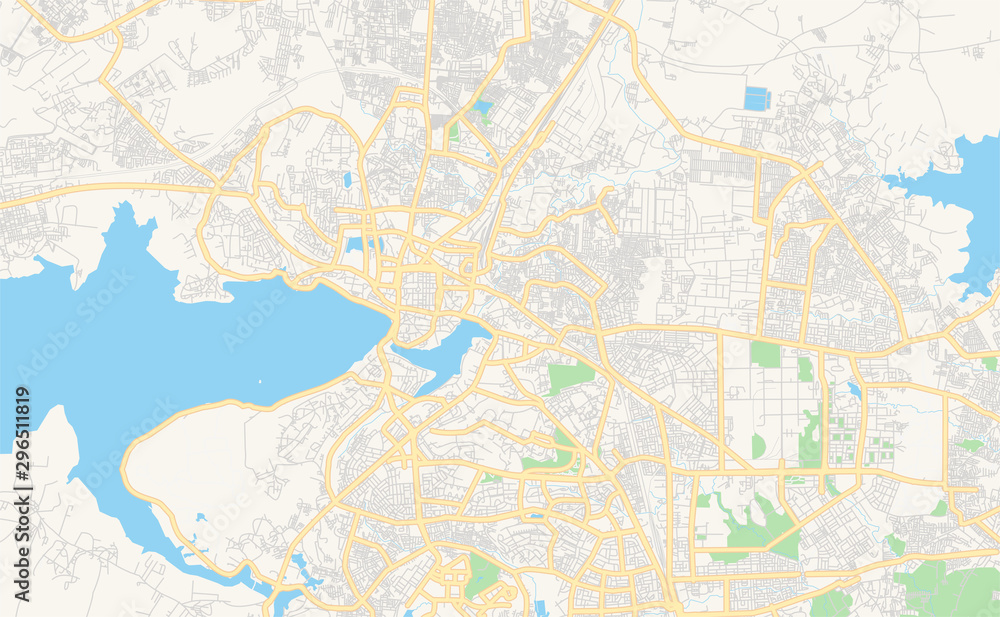 Printable street map of Bhopal, India Stock Vector | Adobe Stock
