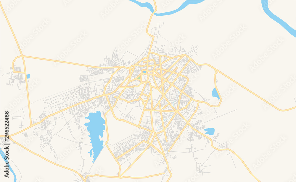Printable street map of Bhavnagar, India Stock Vector | Adobe Stock
