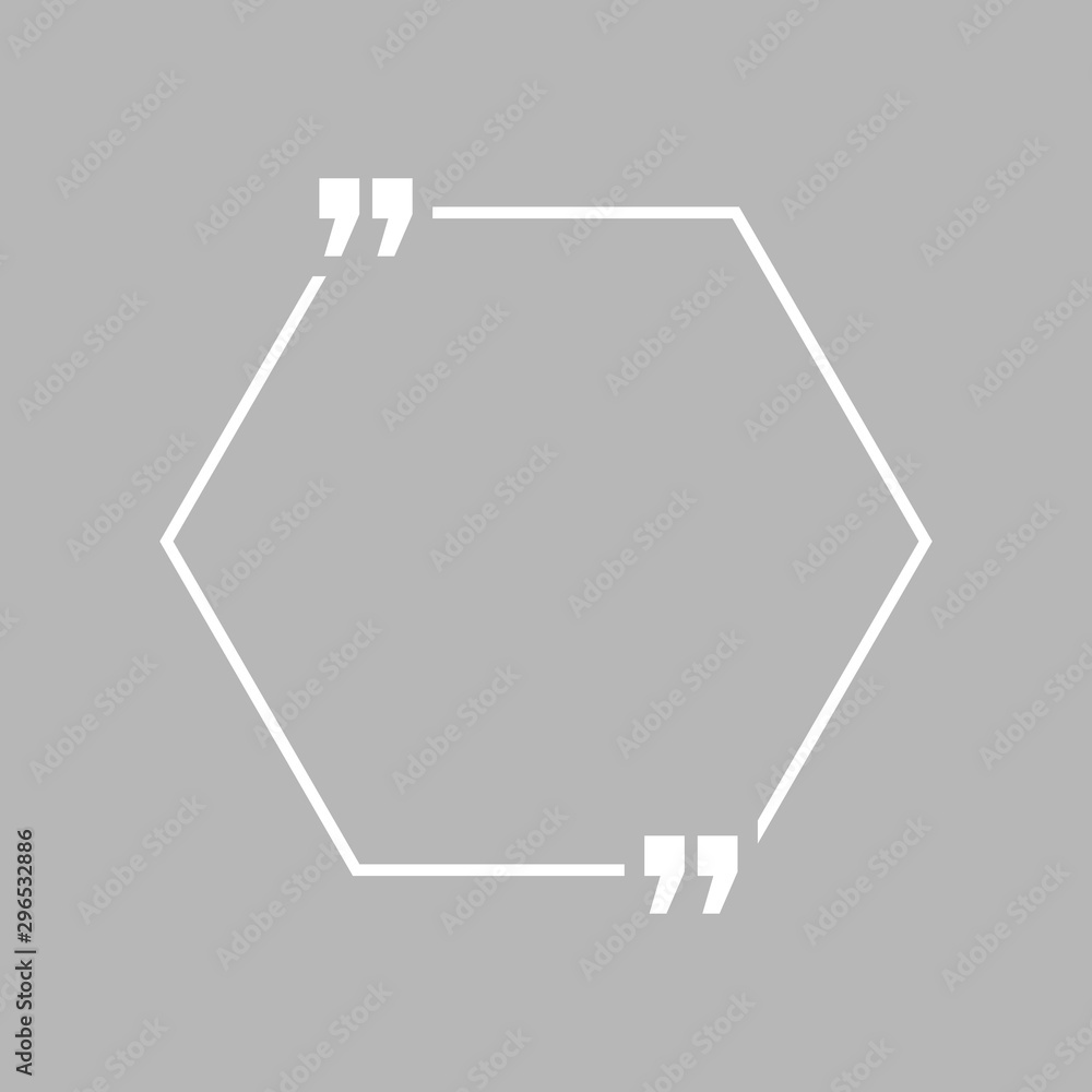 Quotation blank template in quotes isolated on gray. Creative banner ...