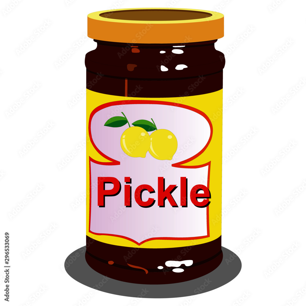 Mango Pickle Jar - Red - Cartoon Vector Image Stock Vector | Adobe Stock