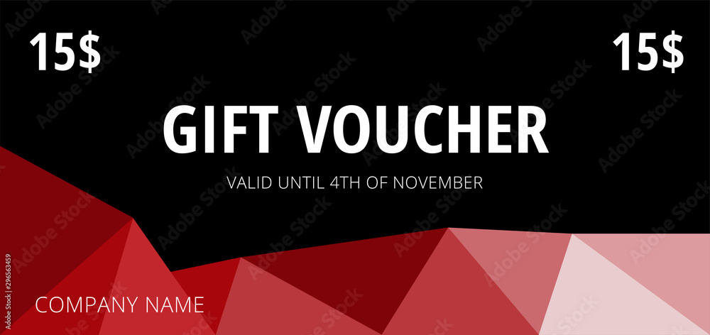 Elegant gift card with poly element on the black background. Vector ...