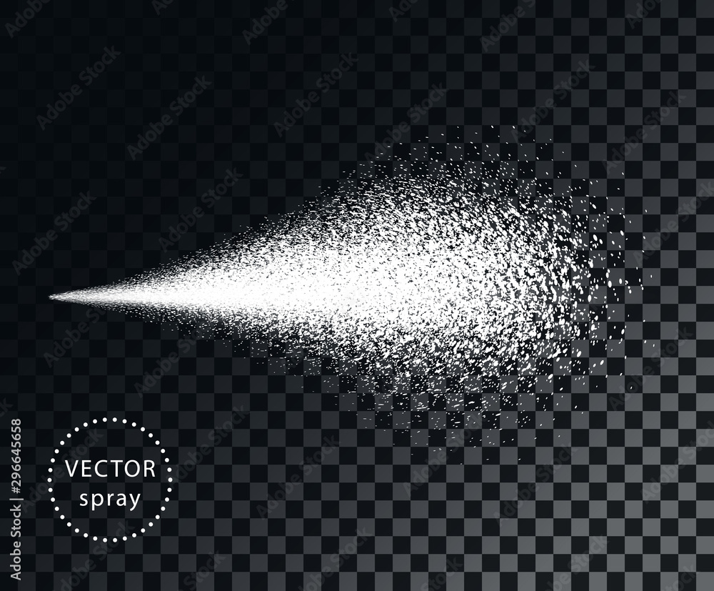 Spray. The aerosol stream. Water or fire extinguishing powder. Vector ...