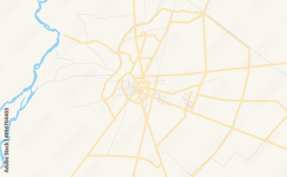 Printable street map of Jhang, Pakistan Stock Vector | Adobe Stock