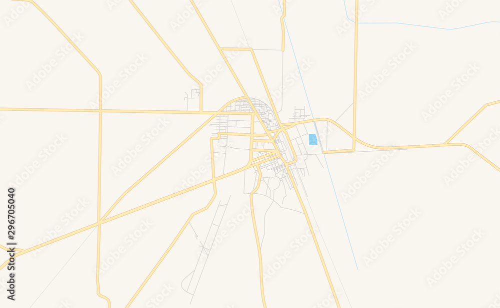 Printable street map of Nawabshah, Pakistan Stock Vector | Adobe Stock