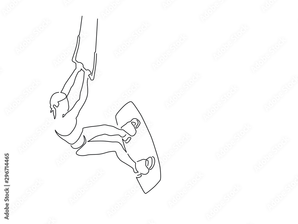 People doing a water sport line drawing, vector illustration design ...
