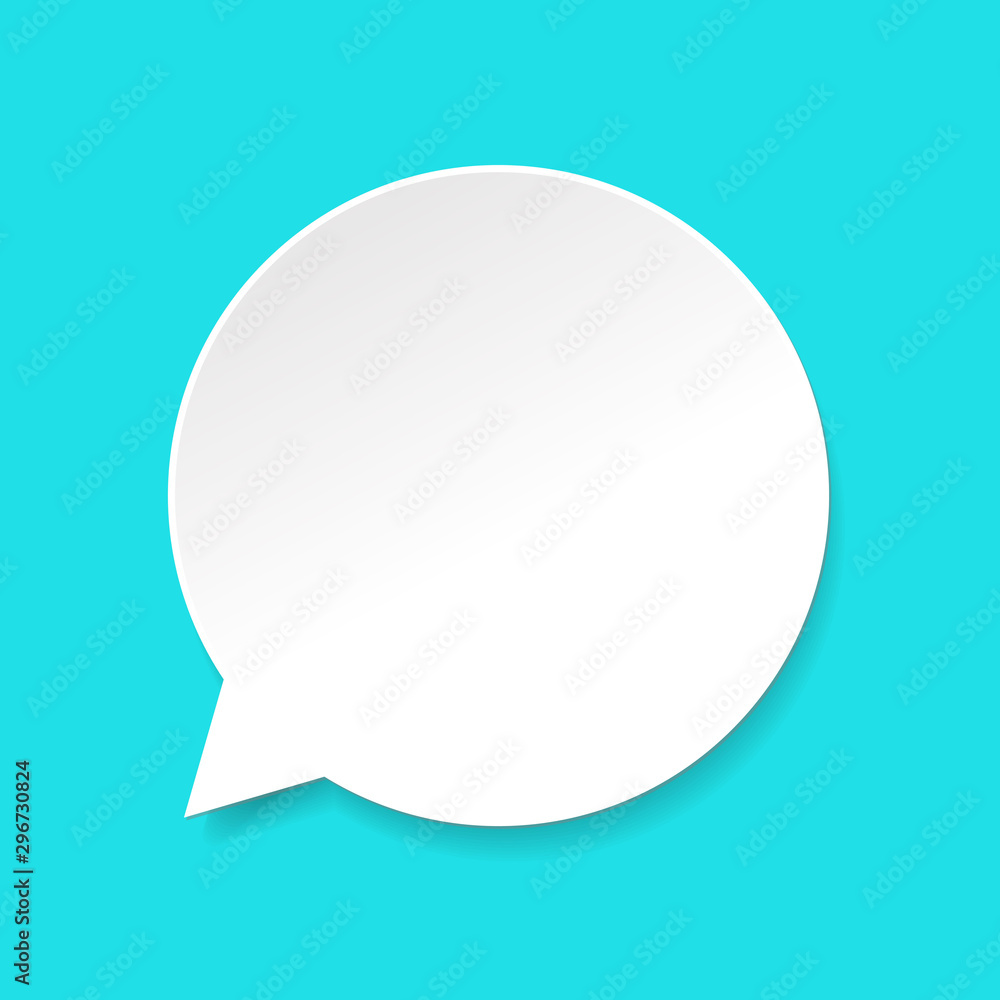 Speech bubble vector icon, flat cartoon empty or blank dialogue ballon ...