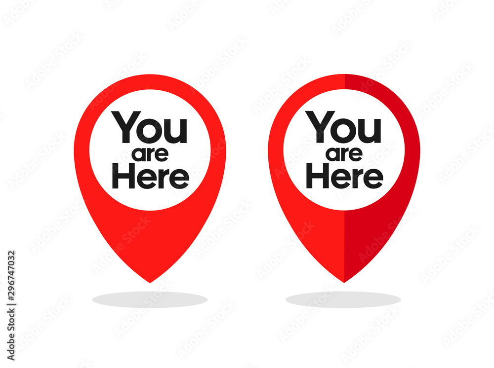 You are here sign. Location point icon Stock Illustration | Adobe Stock