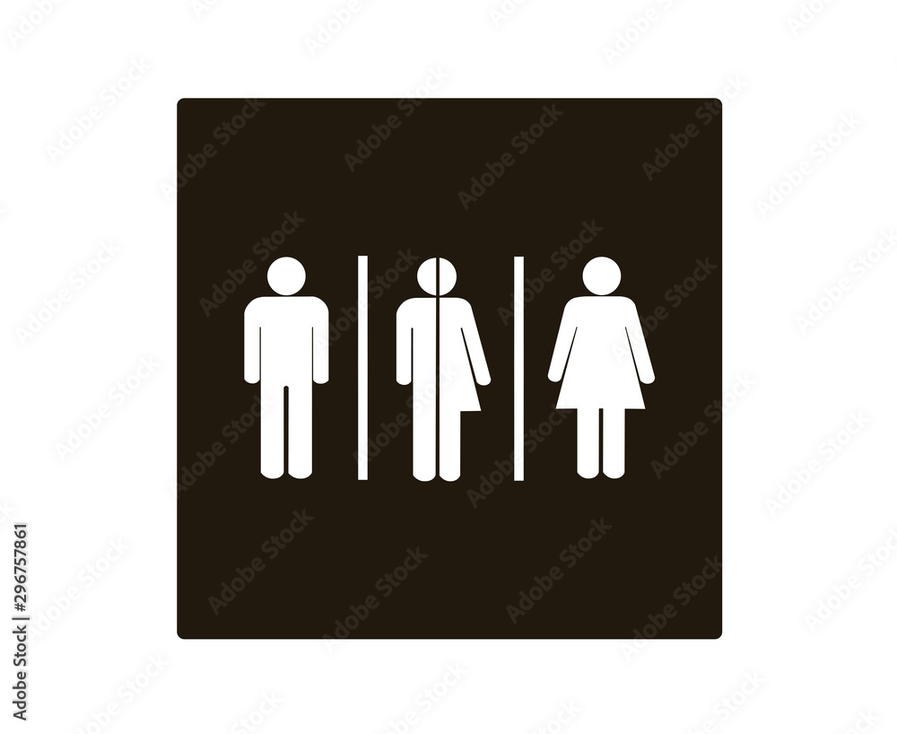 All gender symbols. Male, female transgender, restroom or toilet sign ...