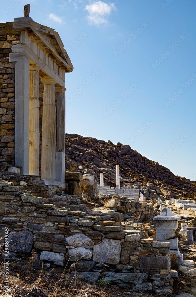 Archeologic ancient and historic and temple ruins with columns and ...
