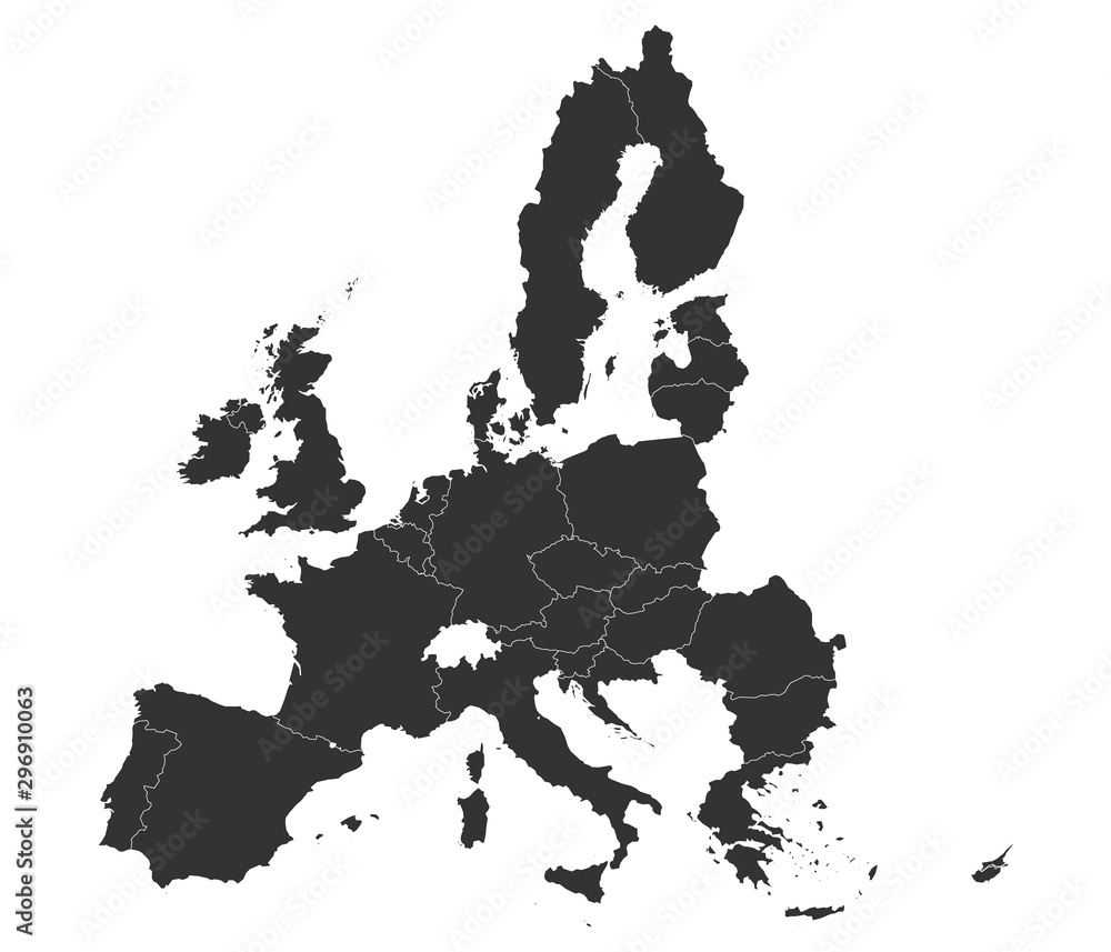 European union counties map with boundaries vector illustration Stock ...