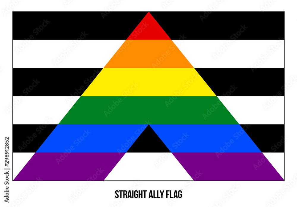 Straight Ally Flag Vector Illustration Designed with Correct Color ...