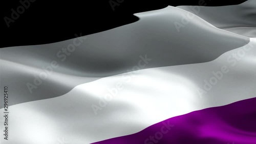 Asexual Flag Rainbow waving. 3d Asexuality Pride Symbol flag waving ...