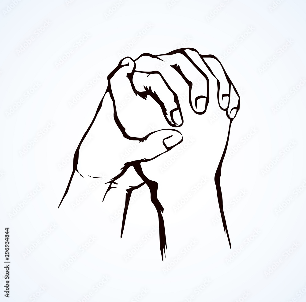 Praying hands. Vector drawing Stock Vector | Adobe Stock