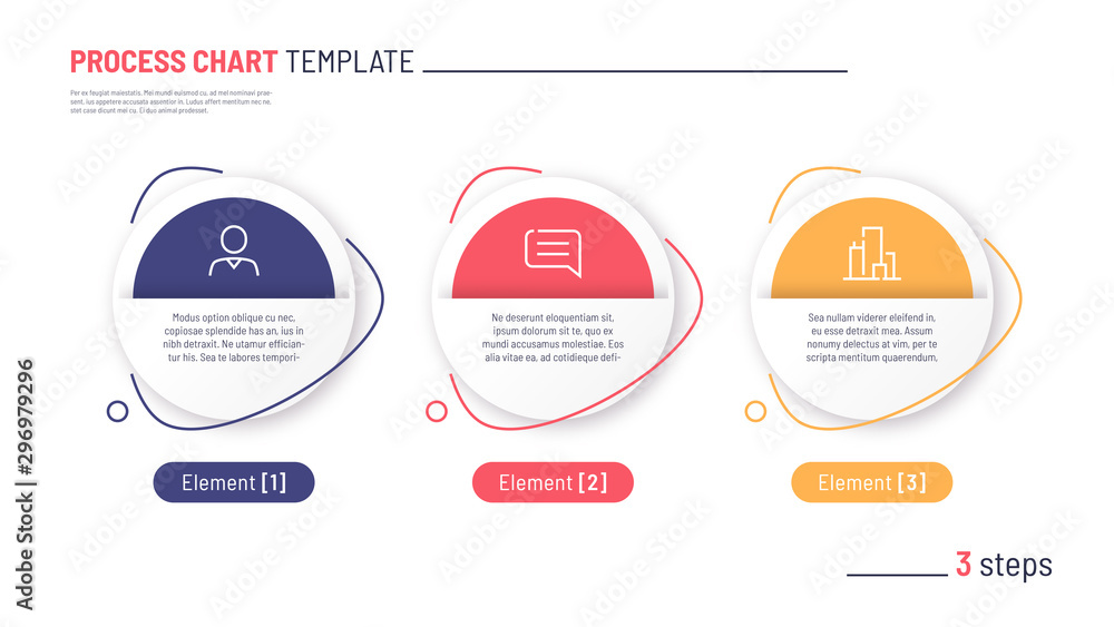 Vector infographic process chart template. Three steps Stock Vector ...
