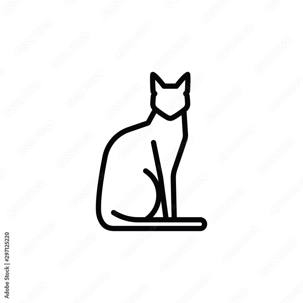 Cat icon vector. Linear style sign for mobile concept and web design ...