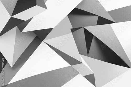 Geometric shapes in black and white, abstract background Stock ...