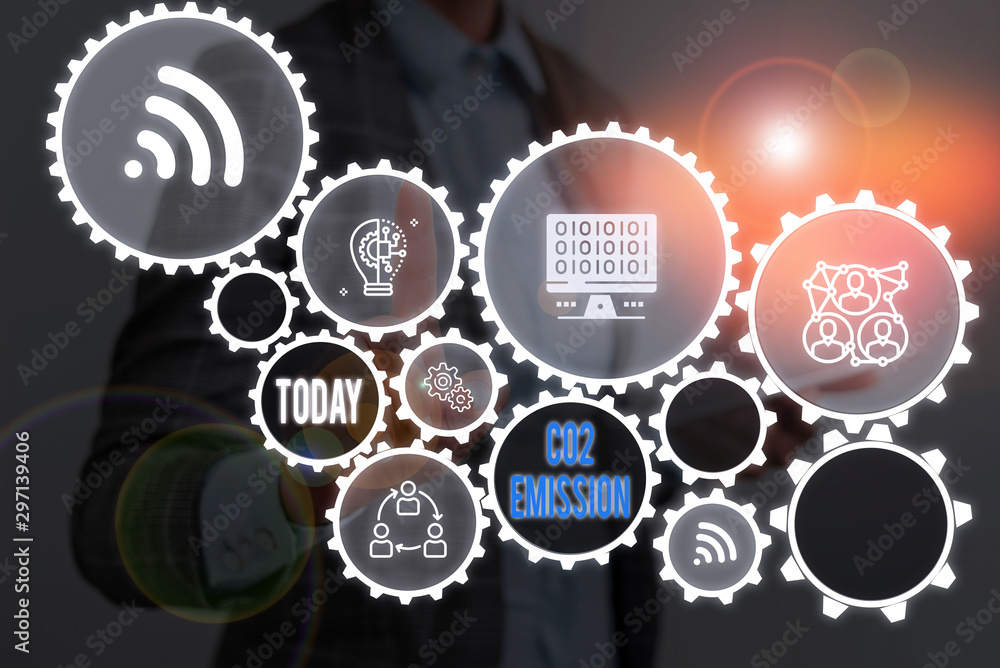 Writing note showing Co2 Emission. Business concept for Releasing of ...