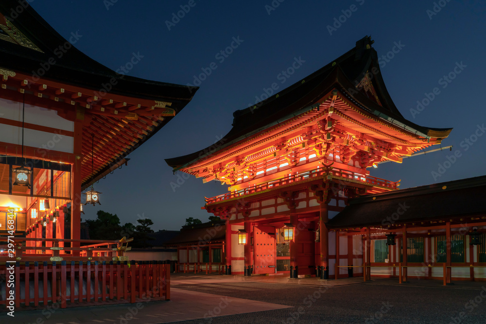 Fushimi Inari Taisha Shrine at night. Kyoto, Japan Stock Photo | Adobe ...