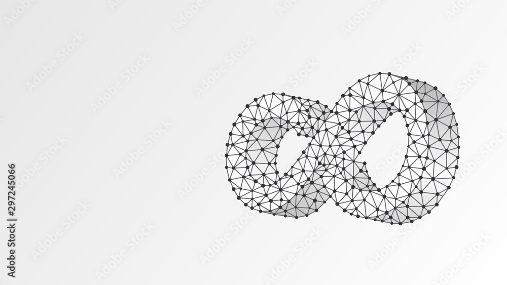 Mobius strip ring infinity sacred geometry. Digital, wireframe, low ...