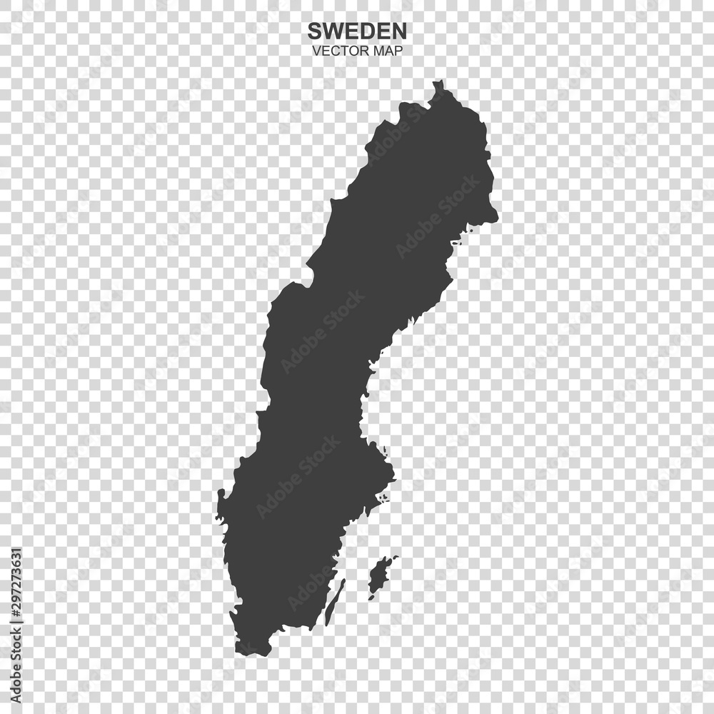 political map of Sweden isolated on transparent background Stock Vector ...