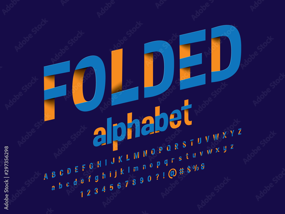 Paper folding origami style alphabet design Stock Vector | Adobe Stock