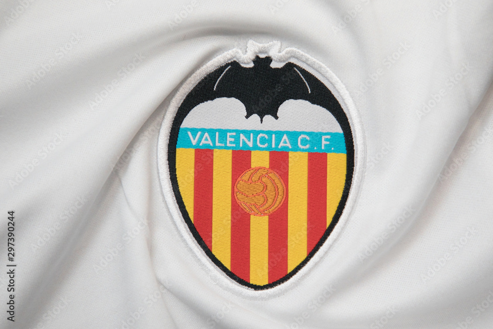 BANGKOK, THAILAND -OCTOBER 18: The Logo of Valencia football club on an ...