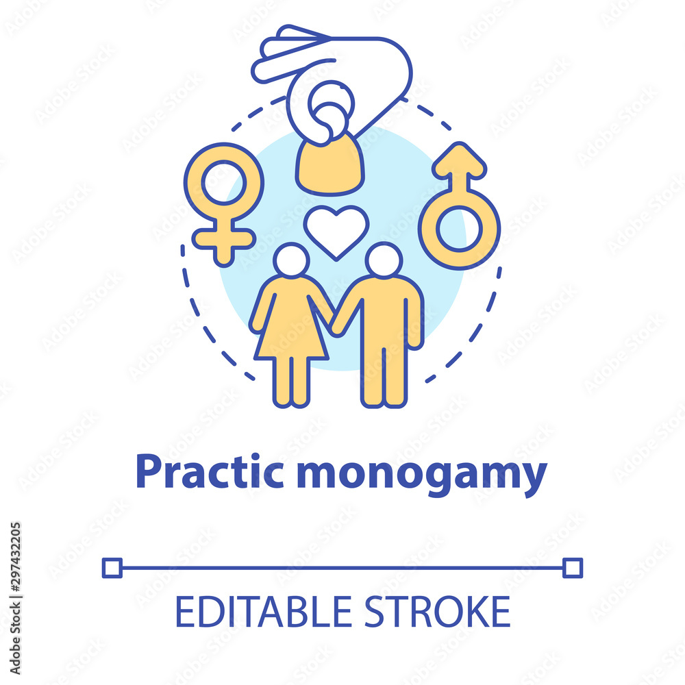 Practice monogamy concept icon. Safe sex. Intimate romantic ...