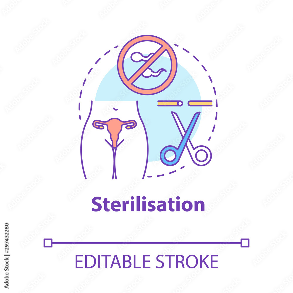 Sterilisation Device Concept Icon Safe Sex Tubal Ligation Blocked