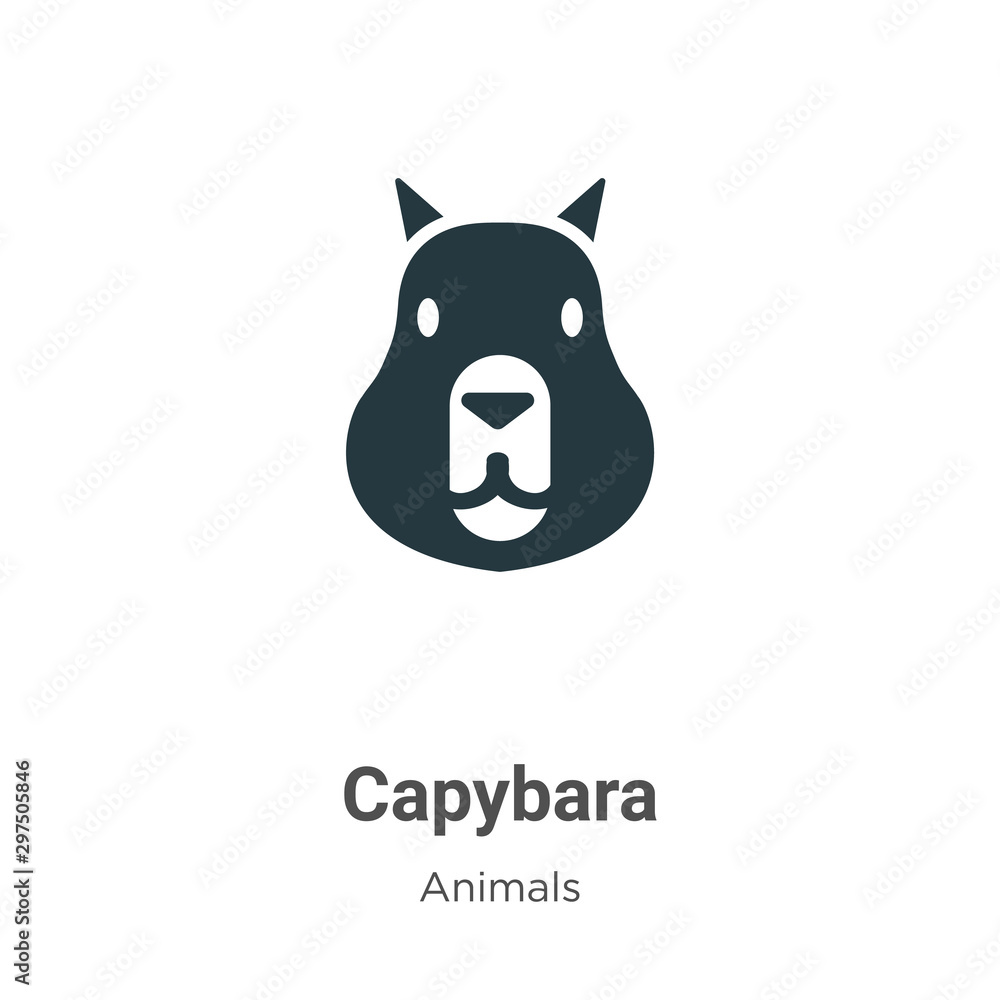 Capybara vector icon on white background. Flat vector capybara icon ...