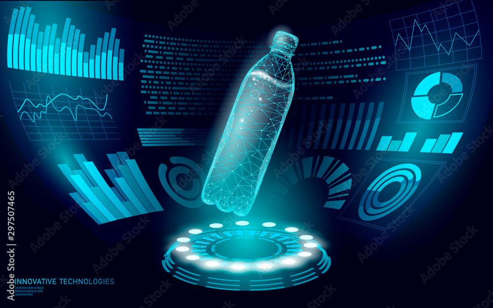 Water bottle quality test science engineering concept. Lab control ...