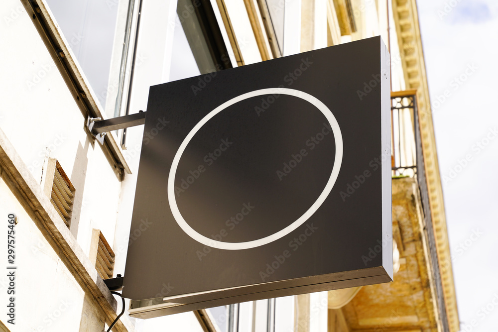 blank round shop sign black store signboard design mockup Stock Photo ...