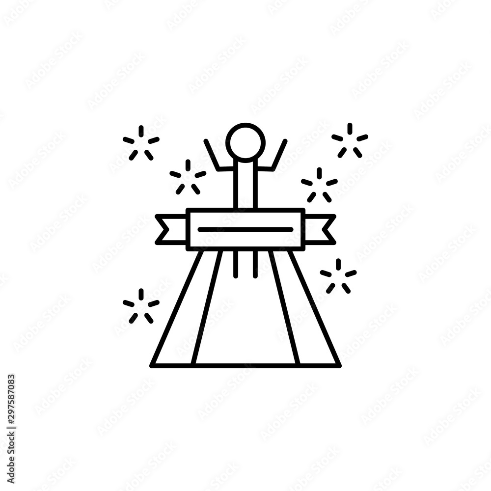 Winner, man, tape icon. Simple line, outline vector of winning for ui ...