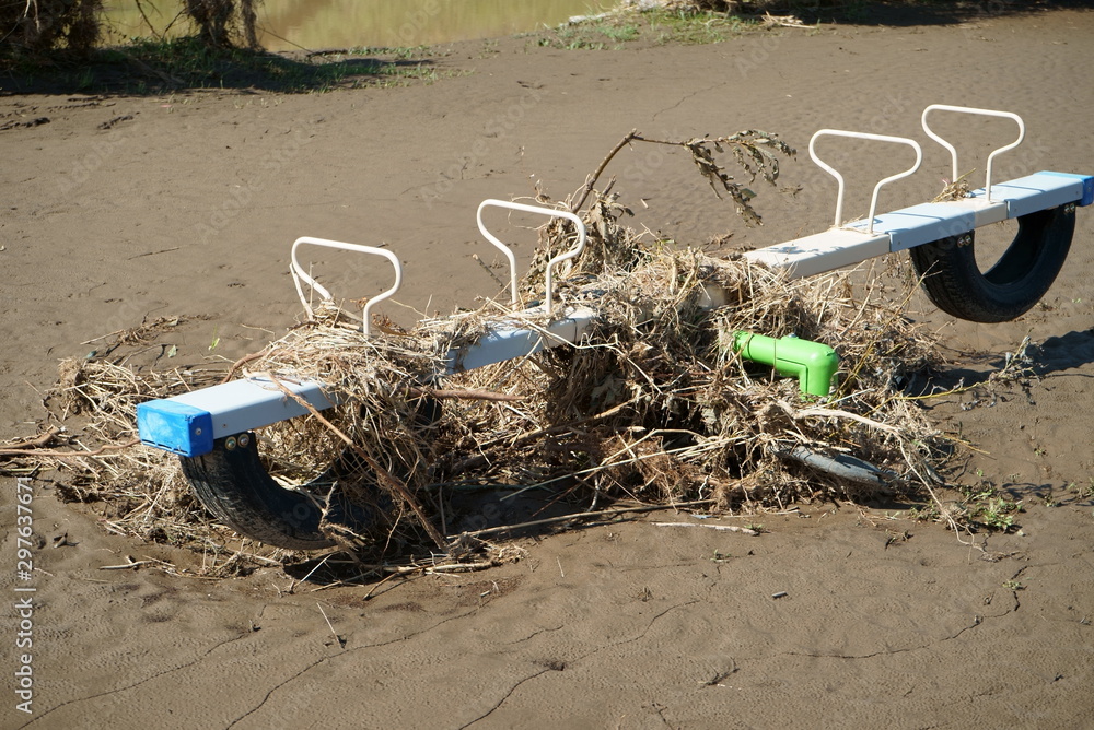 Flood damage caused by Typhoon No.19 "Hagibis" in Japan Stock Photo ...