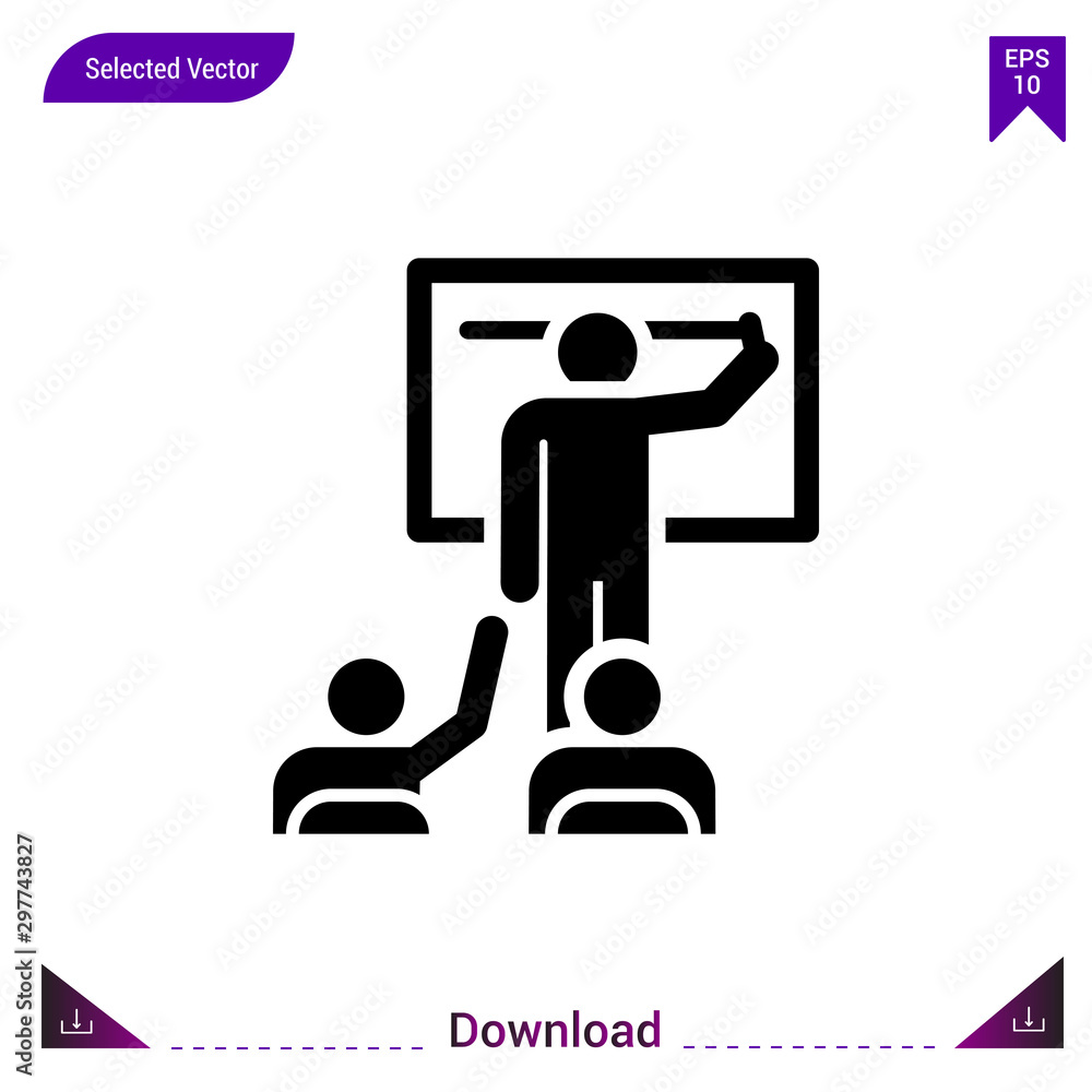 Black classroom icon vector. Best modern , simple, isolated, school-pictograms , logo, flat icon ...