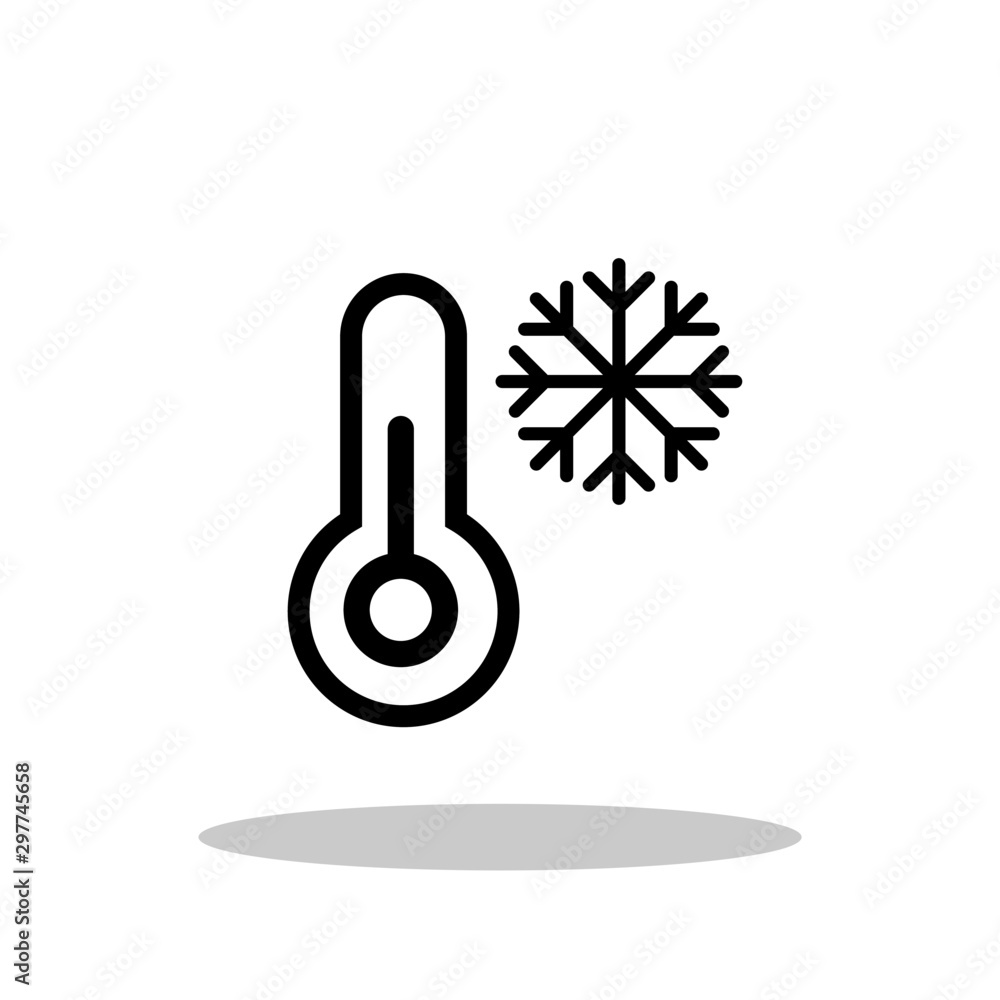 Freezing temperature icon in trendy flat style. Thermometer symbol for ...