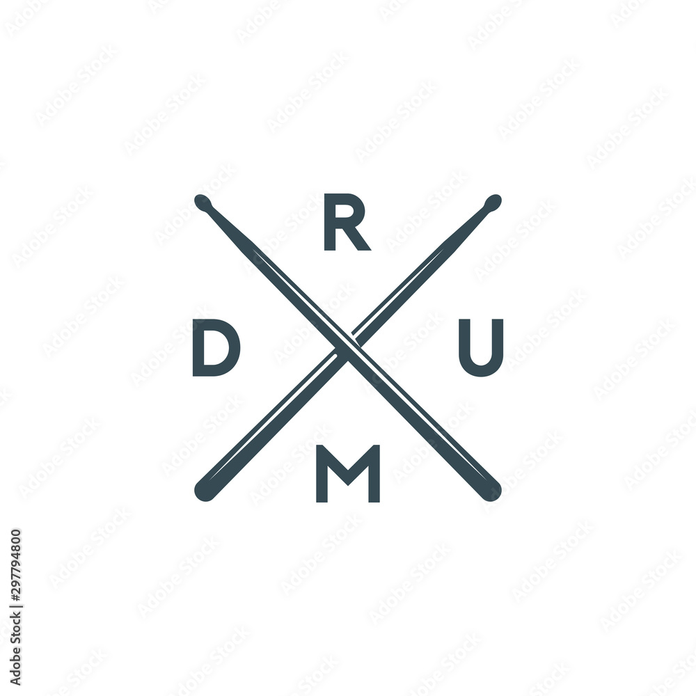 Vector logo of drum school. Logotype, symbol, icon, graphic, vector ...