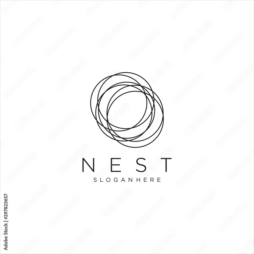Modern Simple Vector Bird Nest Logo Design Template. nest Logo Vintage ...