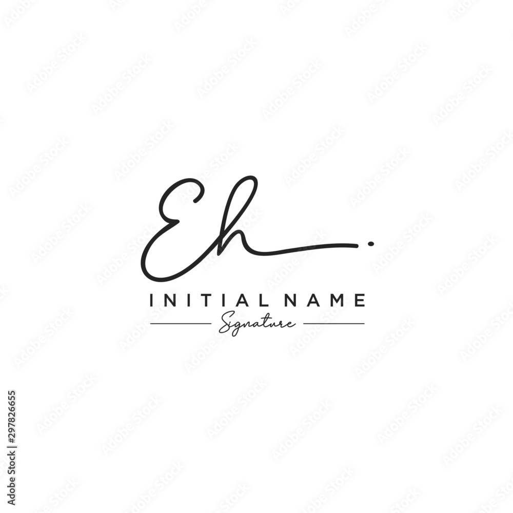 Letter EH Signature Logo Template Vector Stock Vector | Adobe Stock