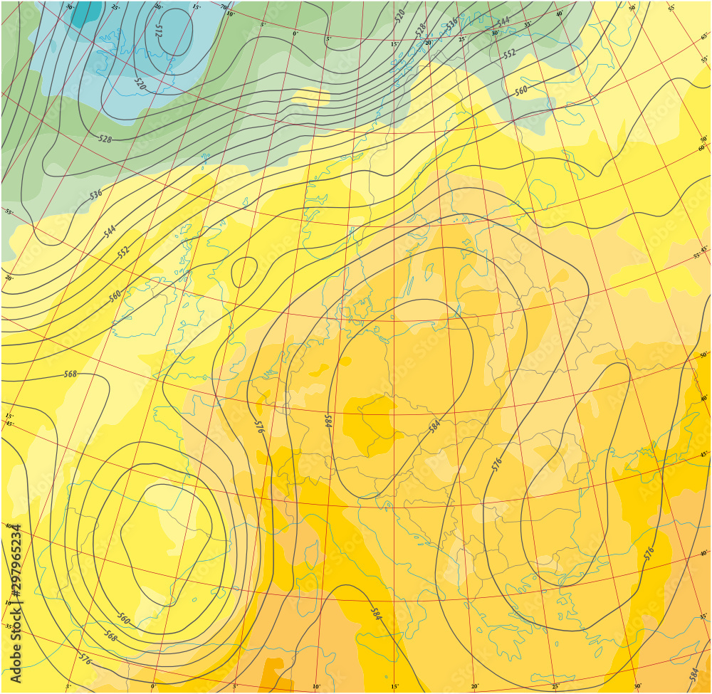 fictional weather and temperature map of Europe Stock Vector | Adobe Stock