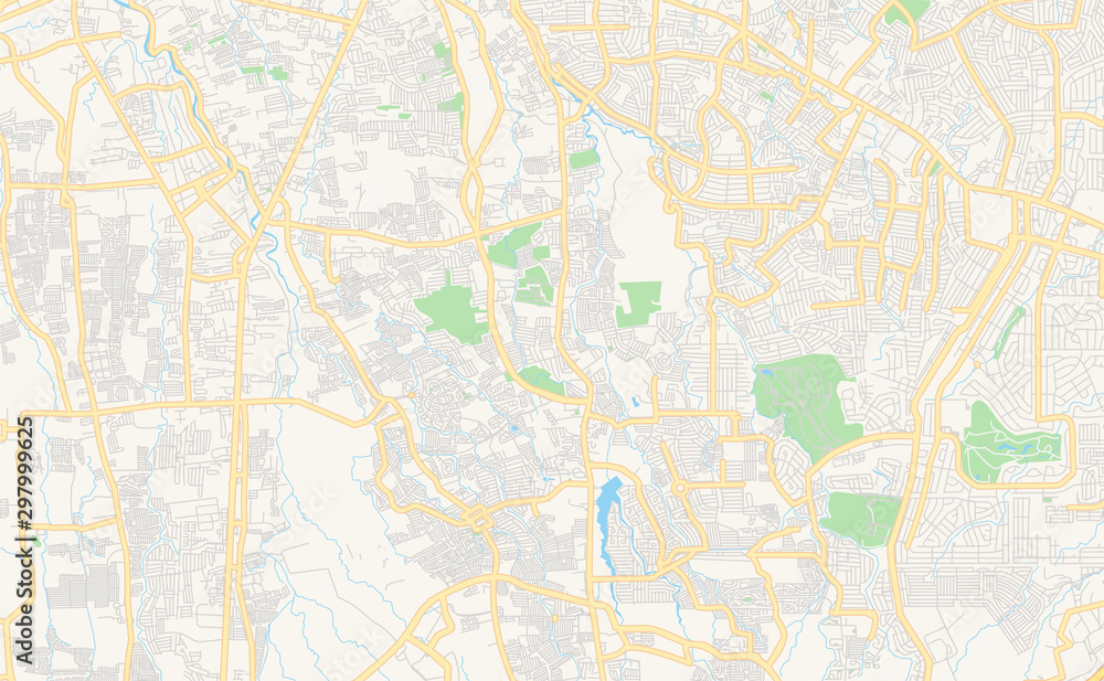 Printable street map of Bacoor, Philippines Stock Vector | Adobe Stock