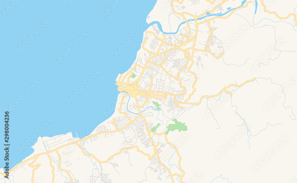Printable street map of Iligan, Philippines Stock Vector | Adobe Stock