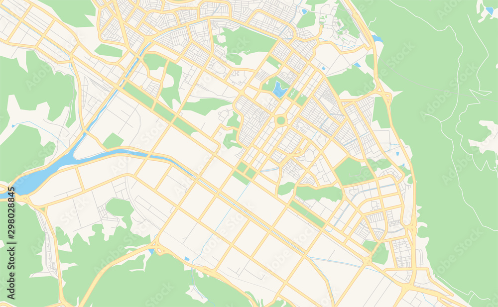 Printable street map of Changwon, South Korea Stock Vector | Adobe Stock
