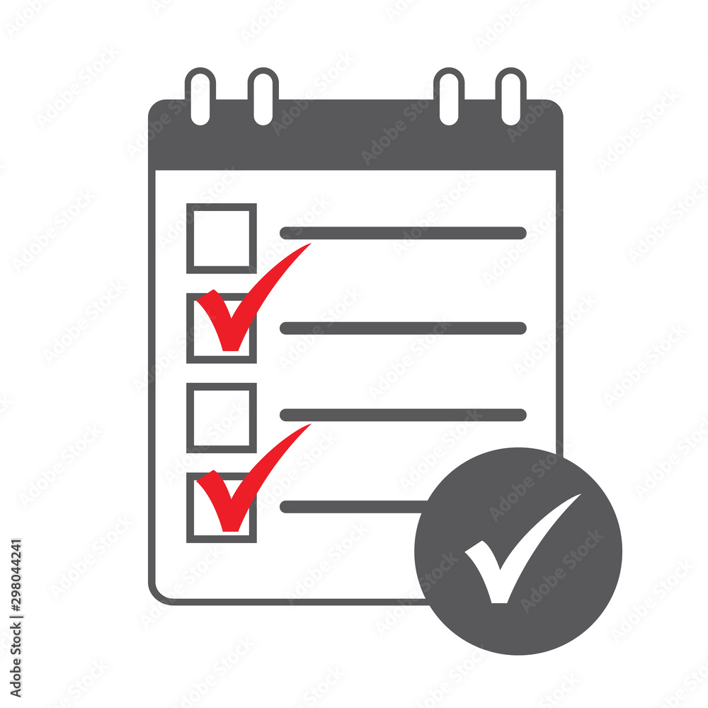 Check list icon template. Document symbol with checkmarks sign Stock ...
