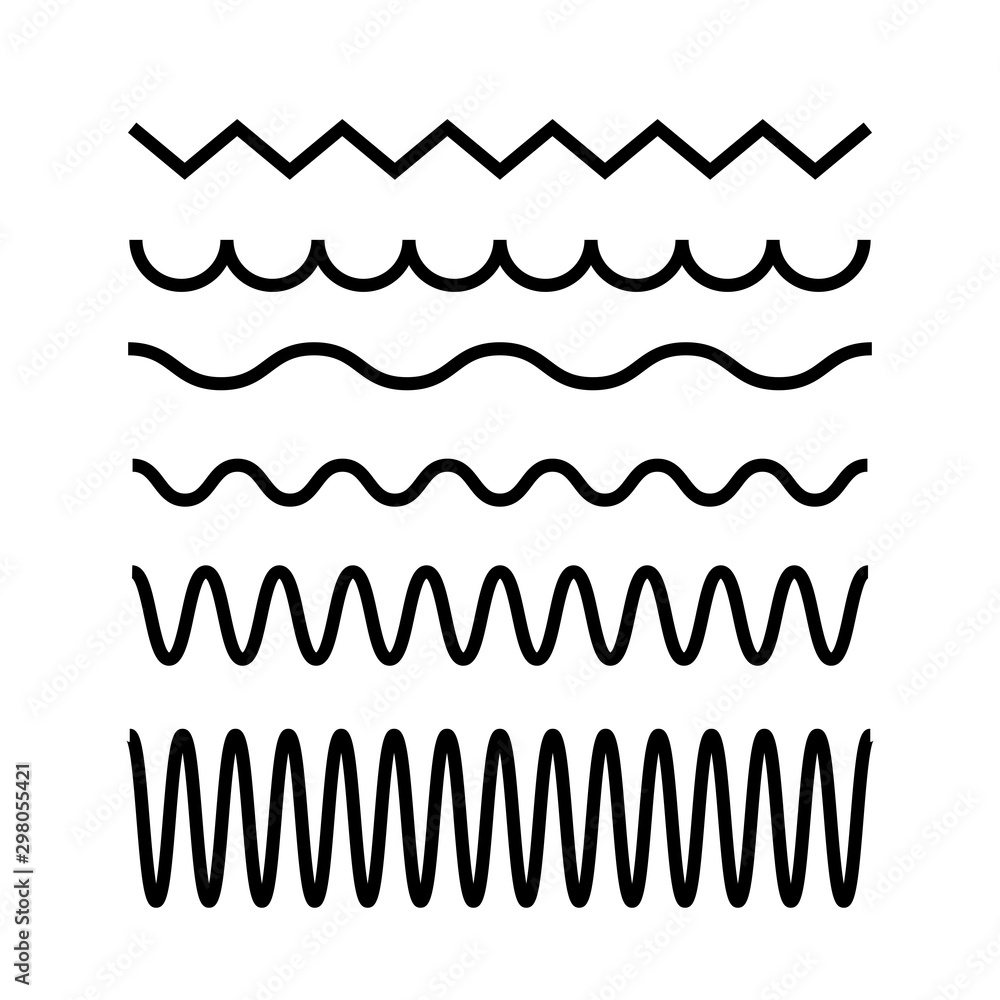 Vibration waves vector icon set Stock Vector | Adobe Stock