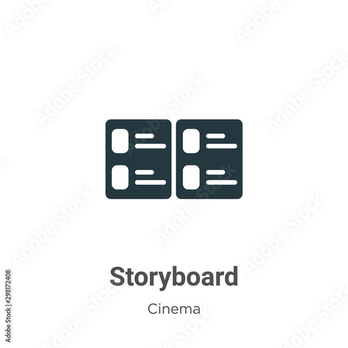 Storyboard vector icon on white background. Flat vector storyboard icon ...