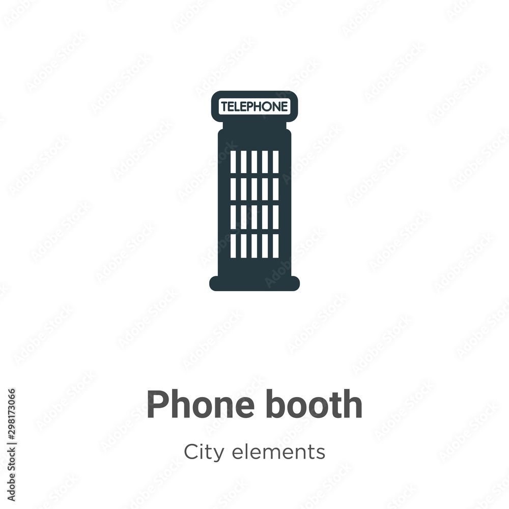 Phone booth vector icon on white background. Flat vector phone booth ...