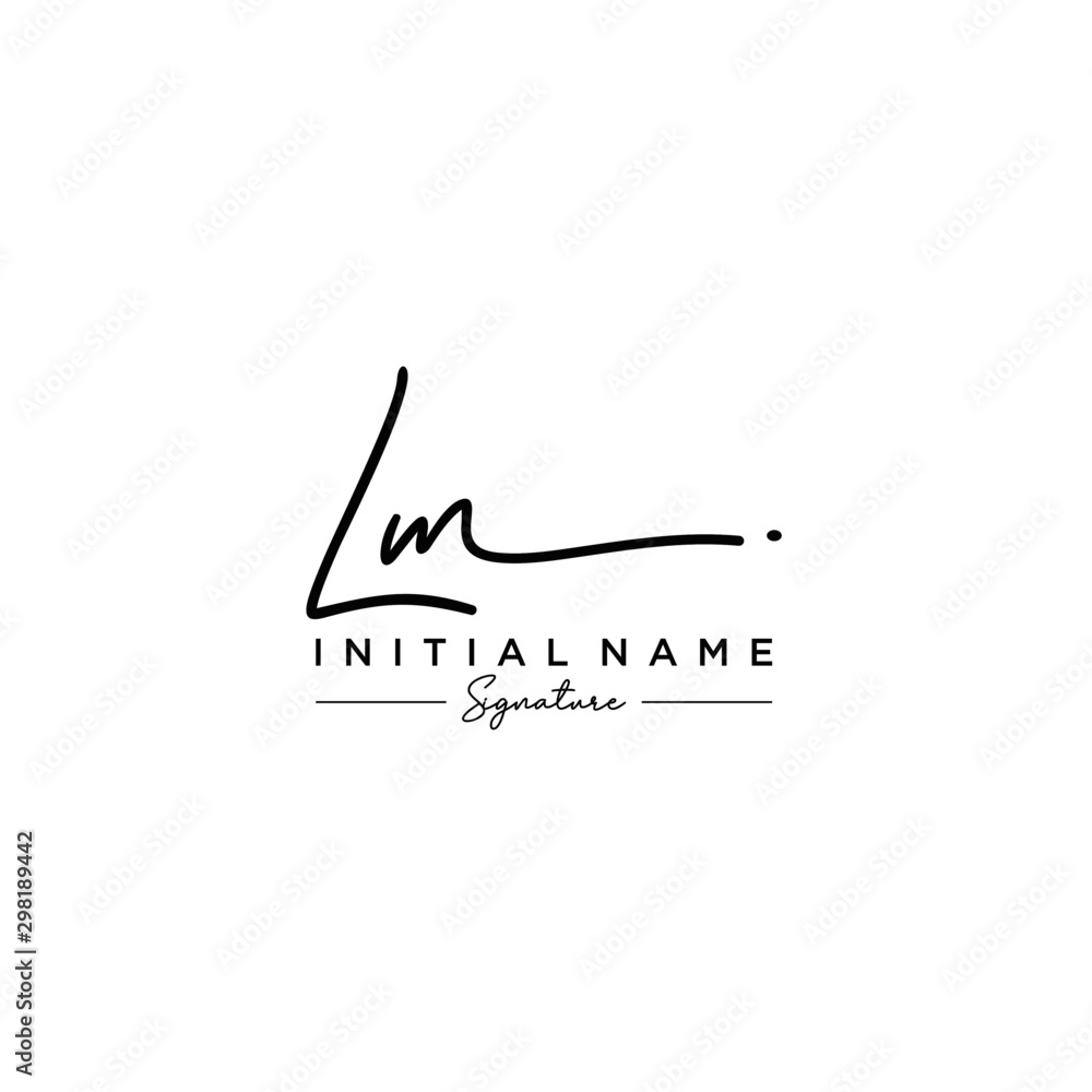 Letter LM Signature Logo Template Vector Stock Vector | Adobe Stock